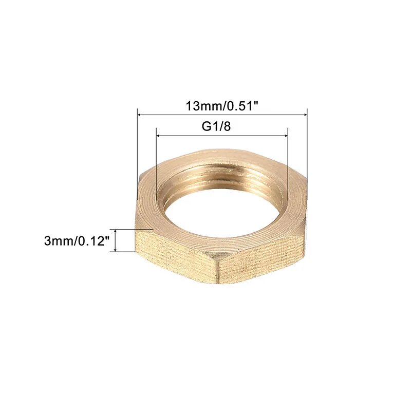 Uxcell латунные шестигранные замковые гайки для сантехники G1-8 4pcs
