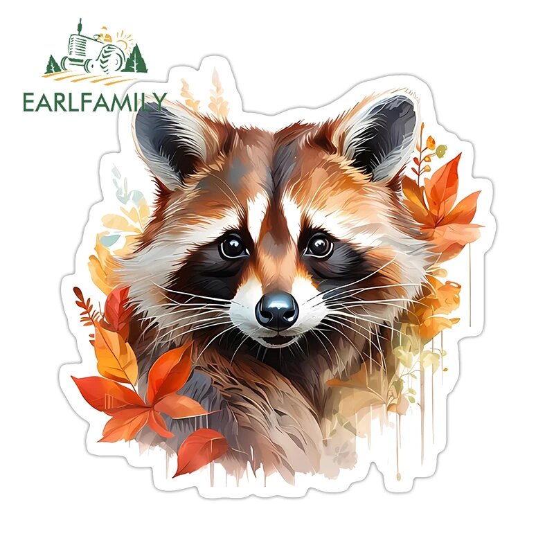 EARLFAMILY для енота в космосе, крутые автомобильные наклейки, красочные чернила, графические наклейки, отличное устойчивое к царапинам украшение для автофургона