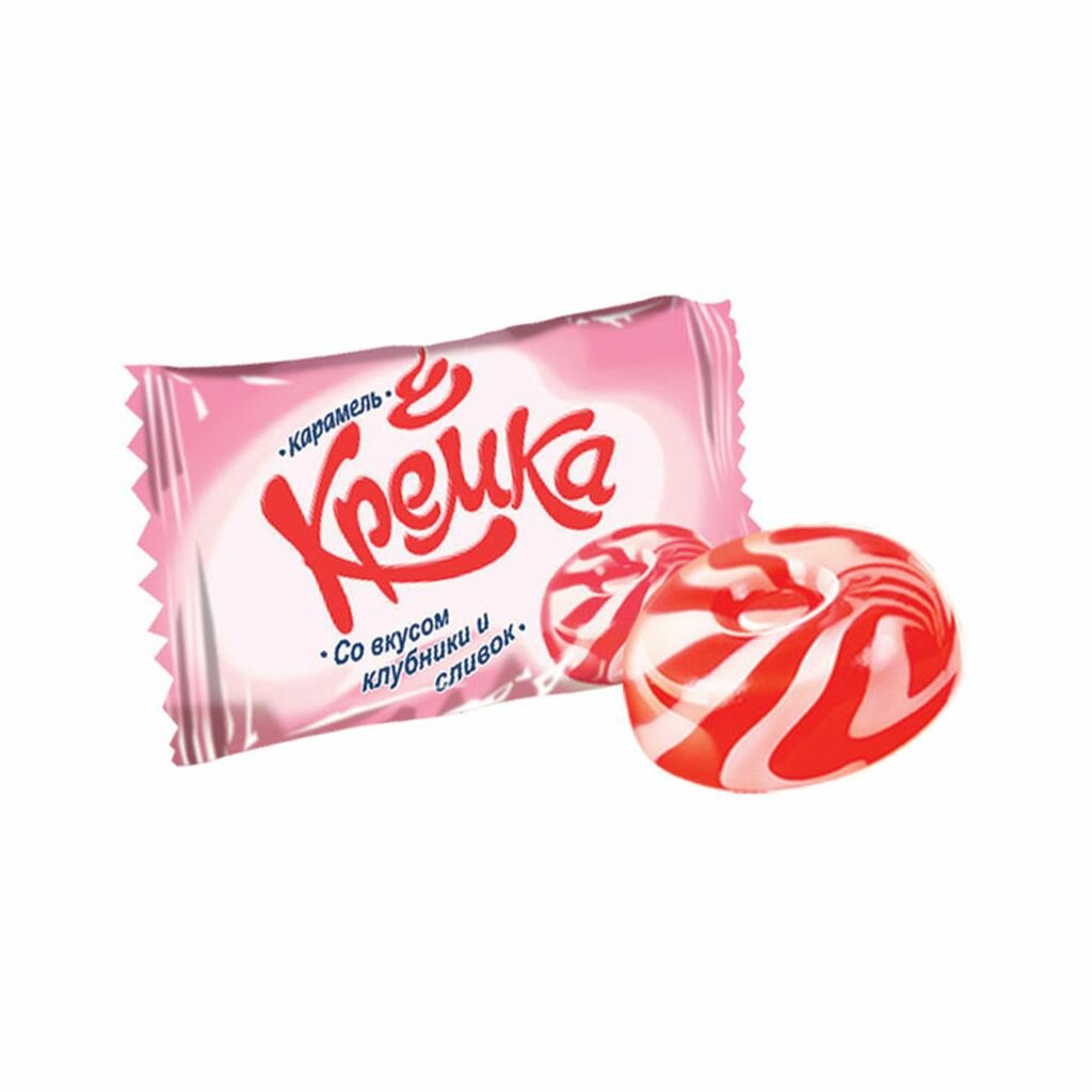 Карамель "Кремка" со вкусом клубники и сливок, КДВ,1000 грамм
