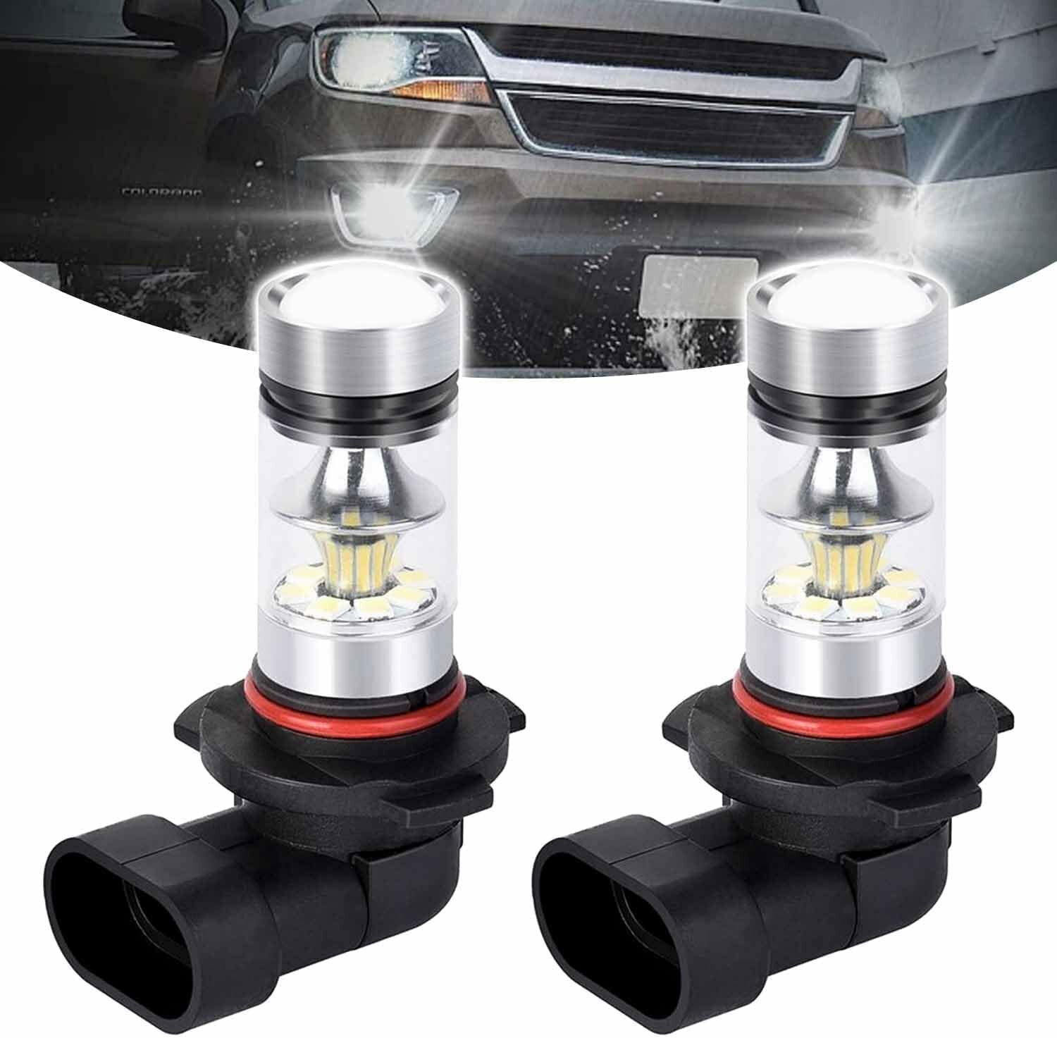 2 лампы LED 9005/9006 для передних фар высокого и низкого света, 6500 K 12 V, фары против тумана для дневного движения, запасной набор для большинства автомобилей, грузовиков, SUV, RV (белый)