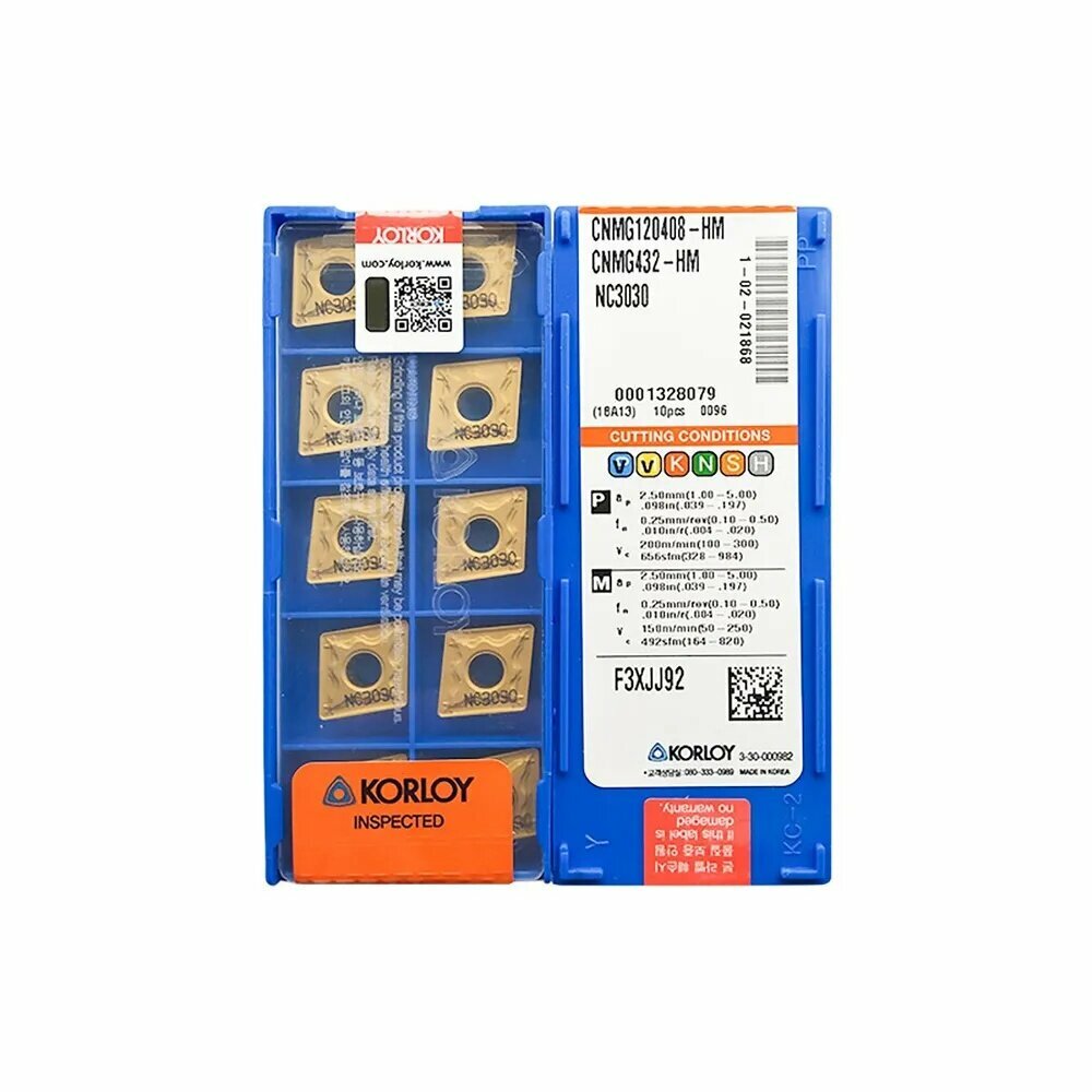 KORLOY CNMG120408-HM- NC3030 Лезвие 100% Оригинал