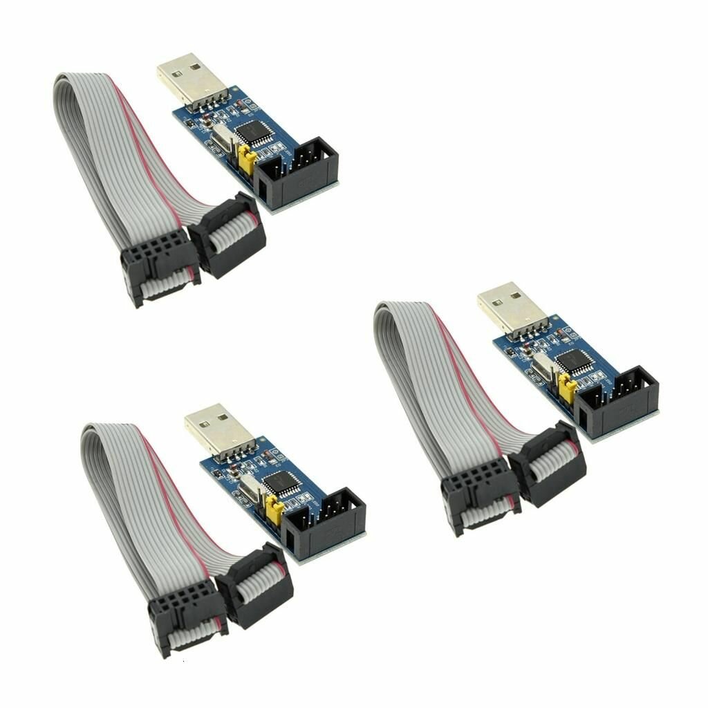 Программатор AVR ISP USBASP downloader с самовосстанавливающейся защитой от перегрузки по току-3шт