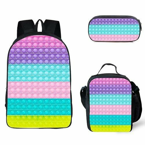 3 предмета / комплект Pop - IT с двумя плечами аниме 16 - дюймовая сумка Oxford Book Book Book Packet Packet Обеденный мешок (печатный рисунок)