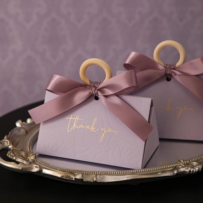 Лиловые коробочки для подарков "Thank you", 10 шт, Цвет: 4