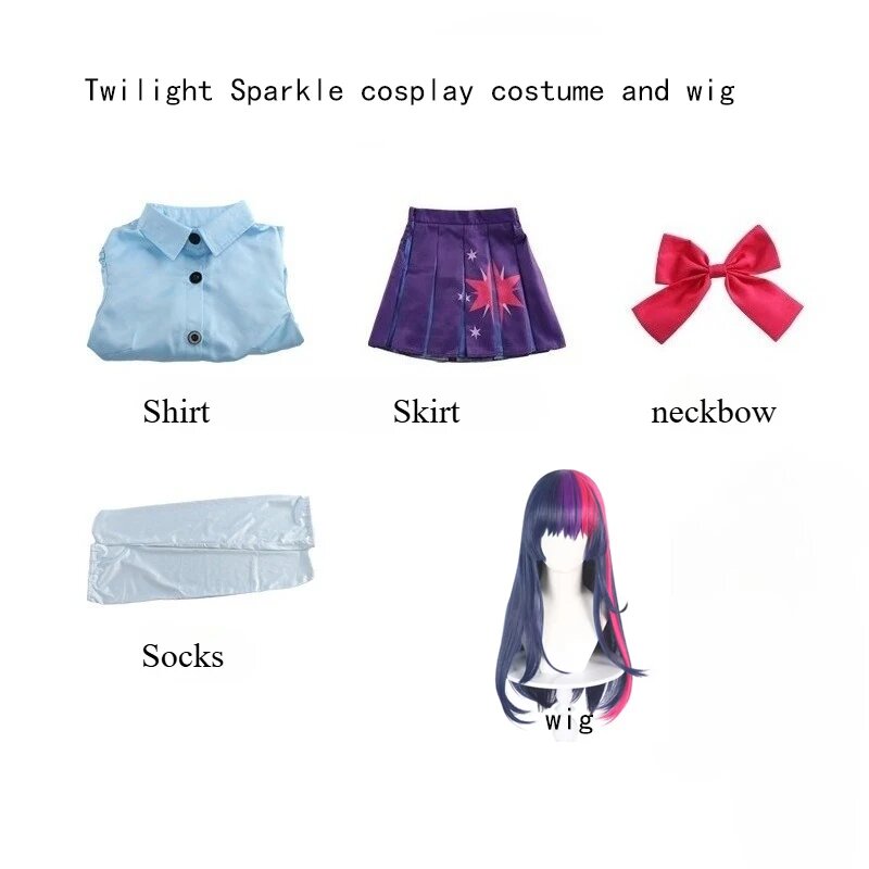 Косплей костюм Твайлайт Спаркл для женщин М, costume and wig