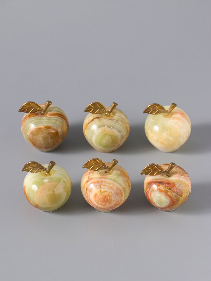 Набор фигурок 6 шт. «Яблоко», 3.8 см, оникс