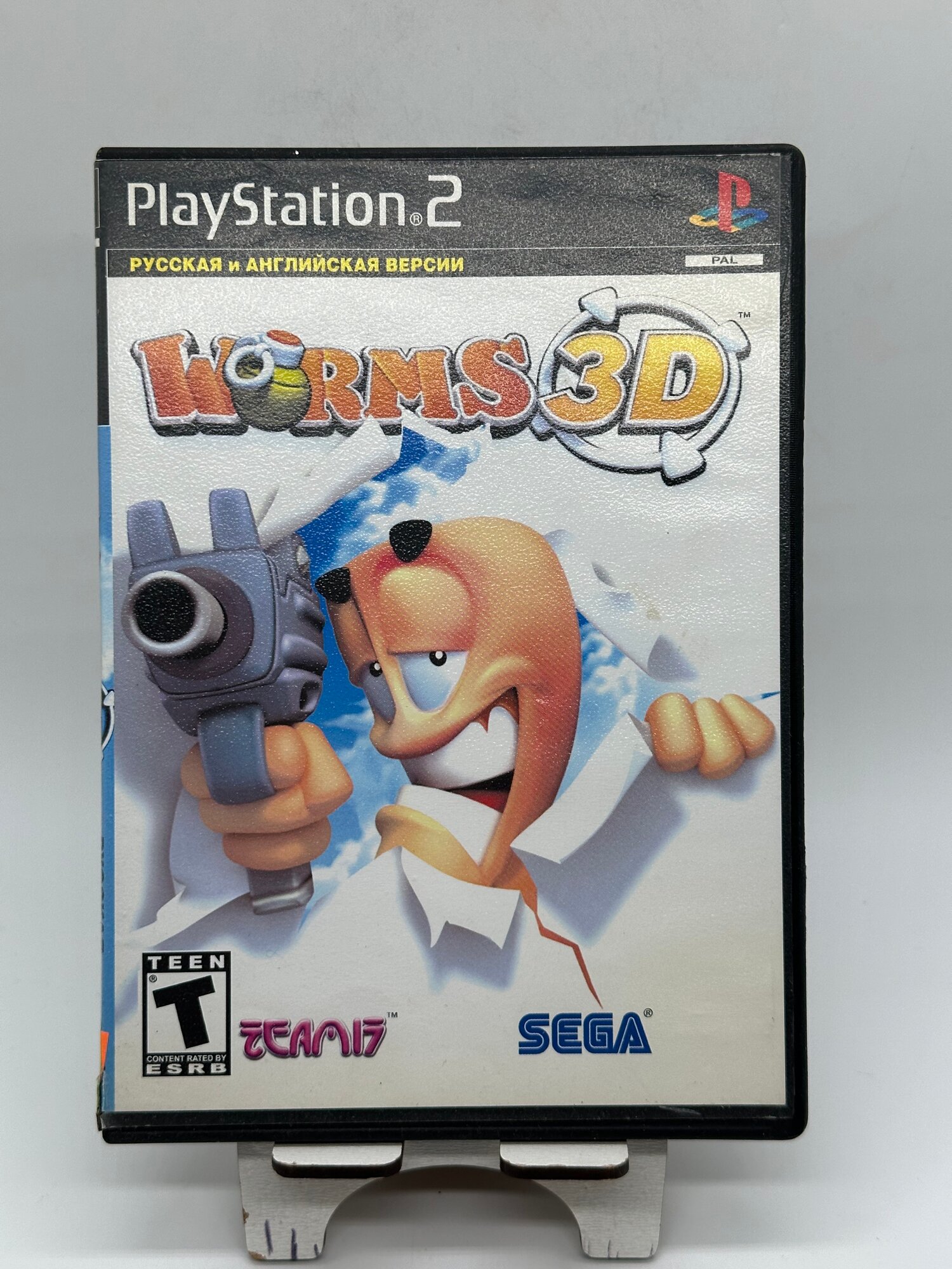 Диск с игрой Worms 3d на PlayStation 2 прошитую