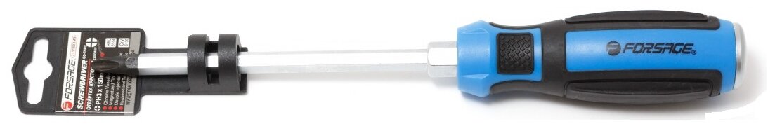 FORSAGE F7111503MS Отвертка крестовая силовая магнитная, PH3 x 150 мм, на пластиковом держателе