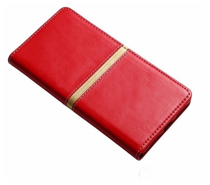 Чехол-книжка MyPads Una Fitto для Meizu X8 из водоотталкивающей эко-кожи красный