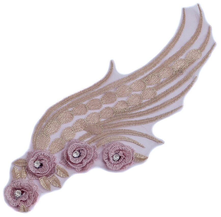 Кружево для рукоделия, органза с золотыми нитями