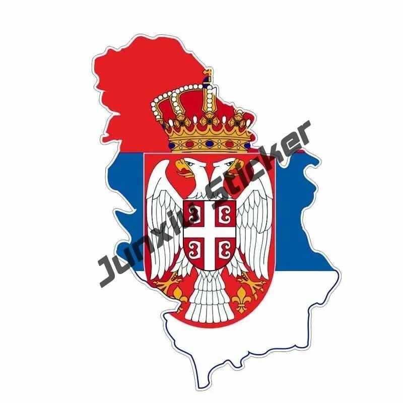 Наклейка на авто с гербом Сербии, 16см