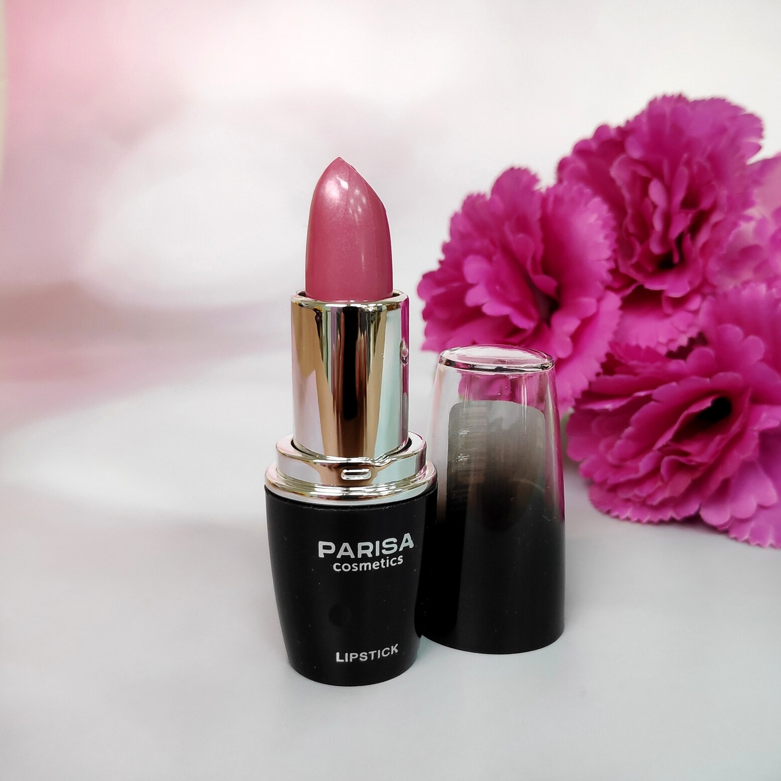 Помада для губ Parisa Creamy, с касторовым маслом, оттенок: 22 Бежево-розовый перламутр, 4мл