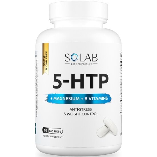 БАД Solab 5HTP с магнием и витаминами группы В 60 капсул