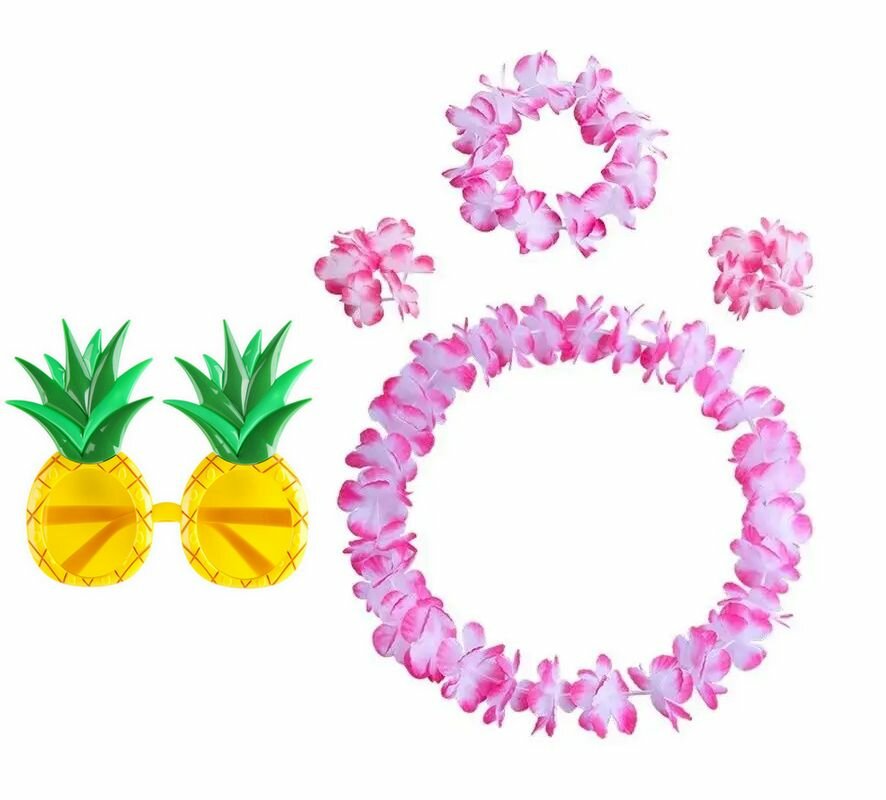 Гавайский набор: Гавайское ожерелье и очки Ананас