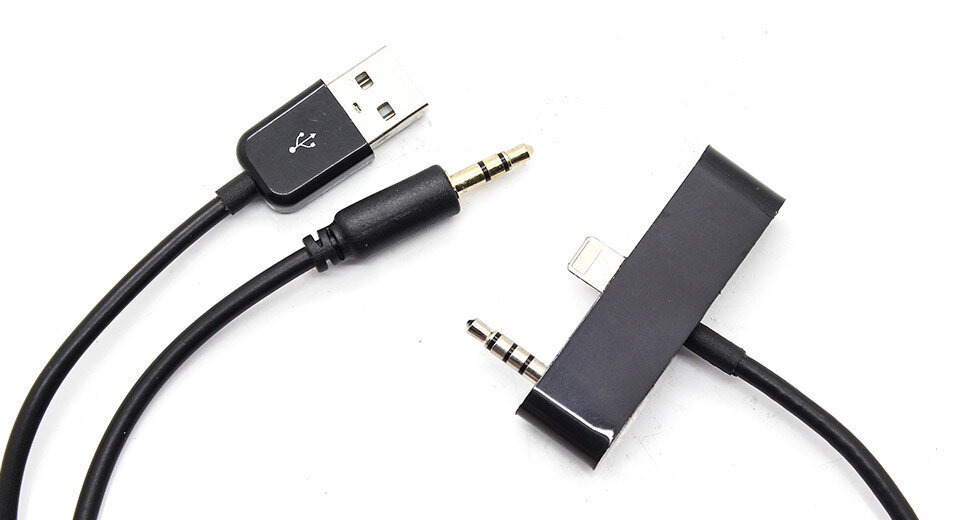 Кабель Lightning для синхронизации с аудио подключением 1,2 м (Черный)