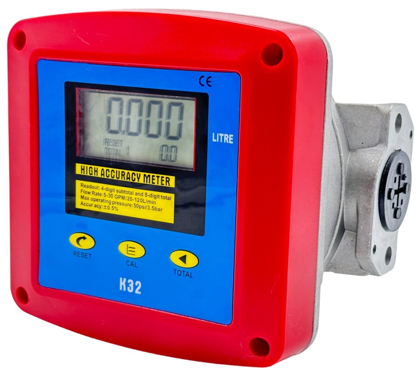 Petroll K 32V - счетчик учета бензина в алюминиевом корпусе точность ±0.5% (20-120 л/мин)