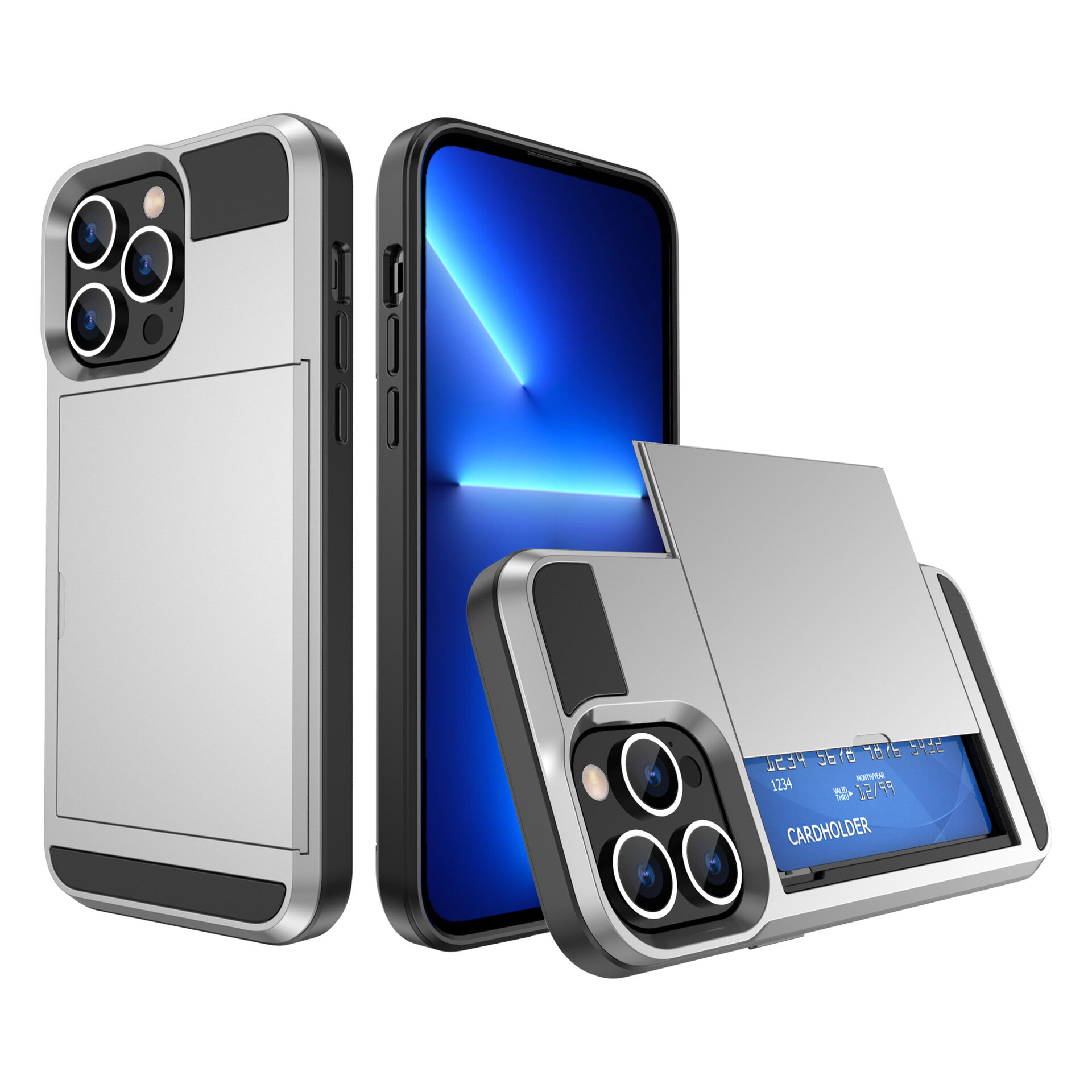 Чехол suteni, для iPhone 15, TPU+PC, защита от падения, черный — фото 1