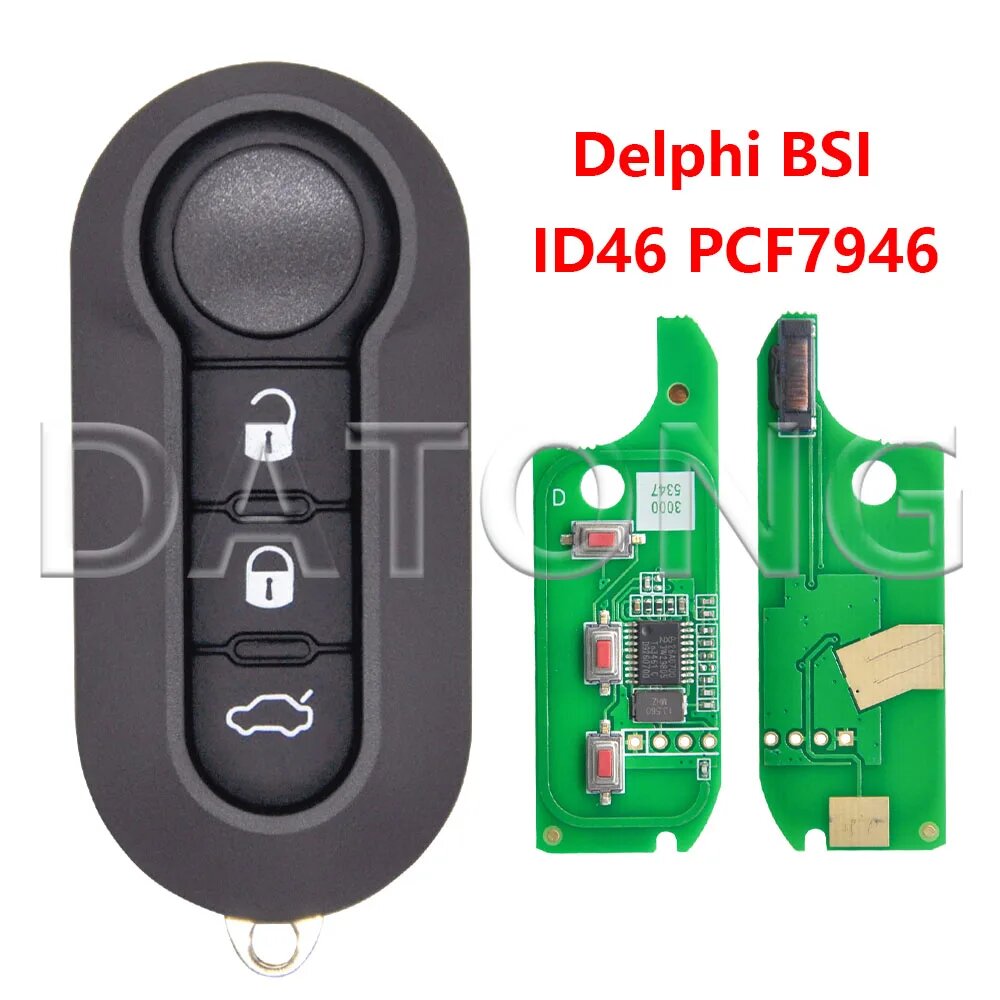 Автомобильный ключ Datong World для Fiat 500L Ducato Citroen Jumper Peugeot Boxer Marelli Fiat 500 Doblo Grande Punto Delphi PCF7946 433 МГц P W Delphi, For Fiat