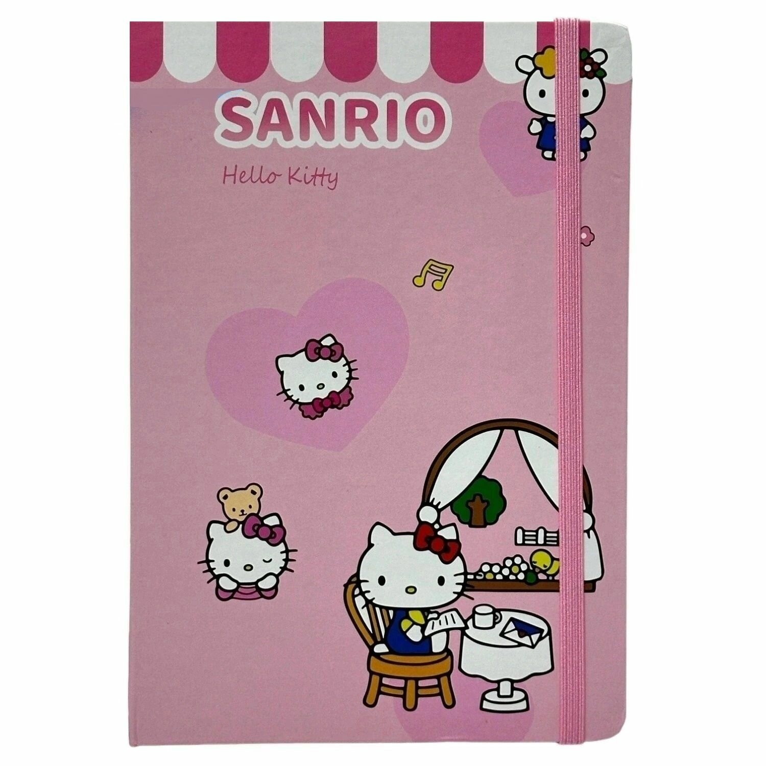 Блокнот для девочки на резинке со стикерами, формат А5, 64 листа, в клетку