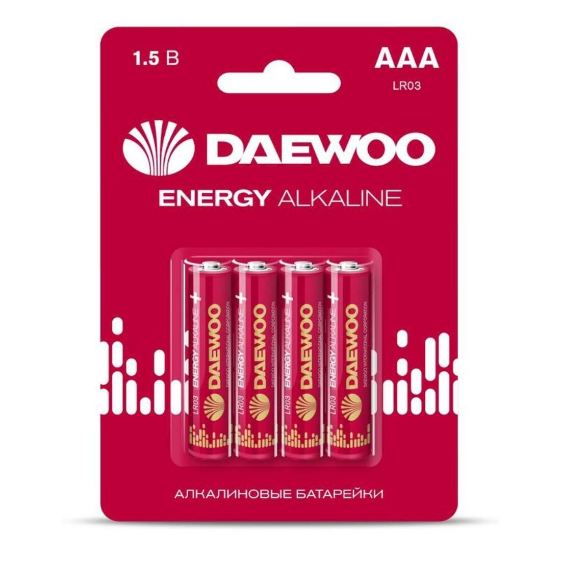 Батарейка DAEWOO LR03 AAA мизинчиковая Alkaline BL-4 .5029903 (4шт.)
