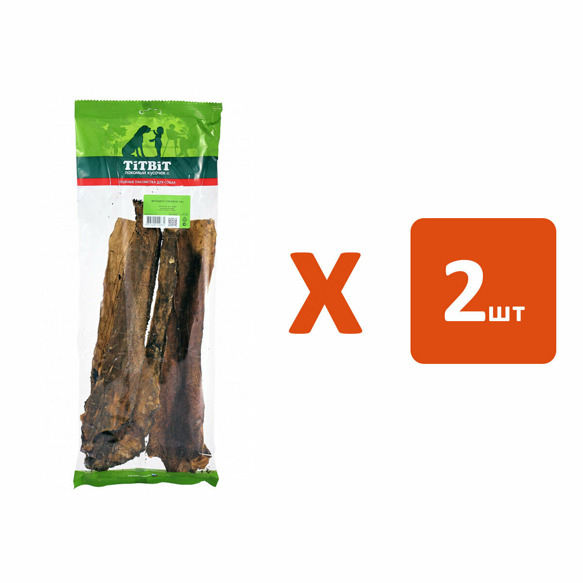 Лакомство TIT BIT для собак желудок говяжий XXL (1 шт х 2)