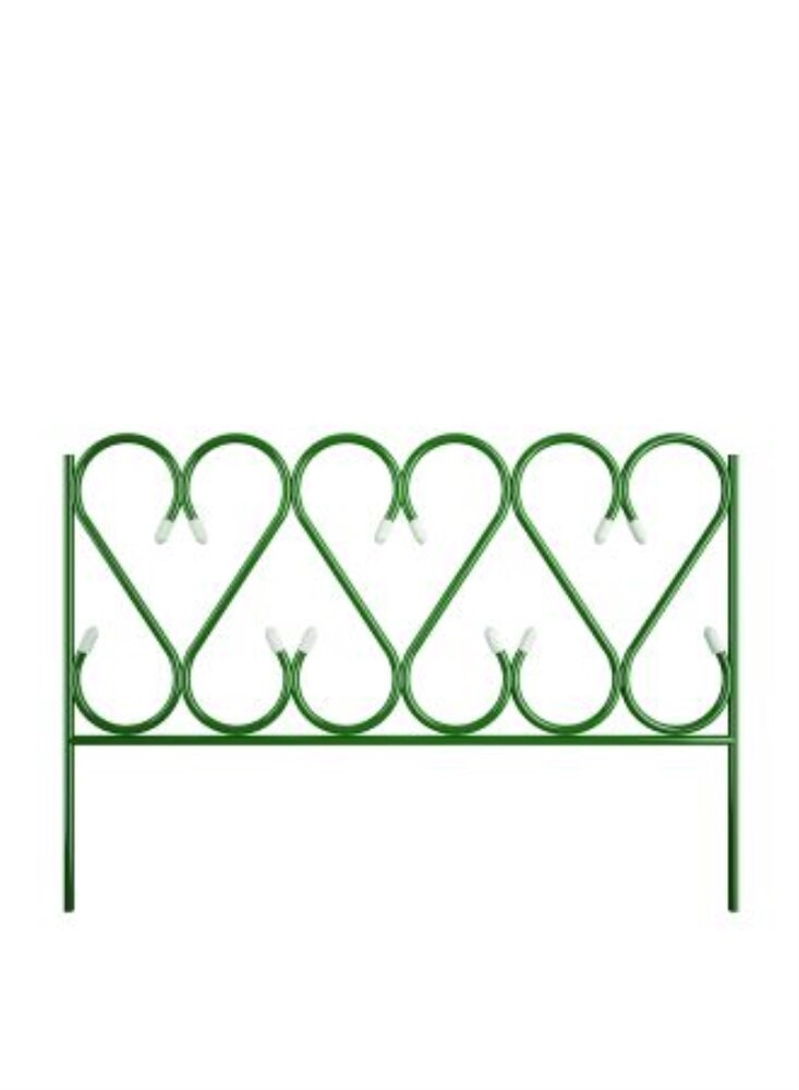 Заборчик металл "Изящный большой" (5 секций) зел.4,85 м*0,70 м/ 1 Л-С