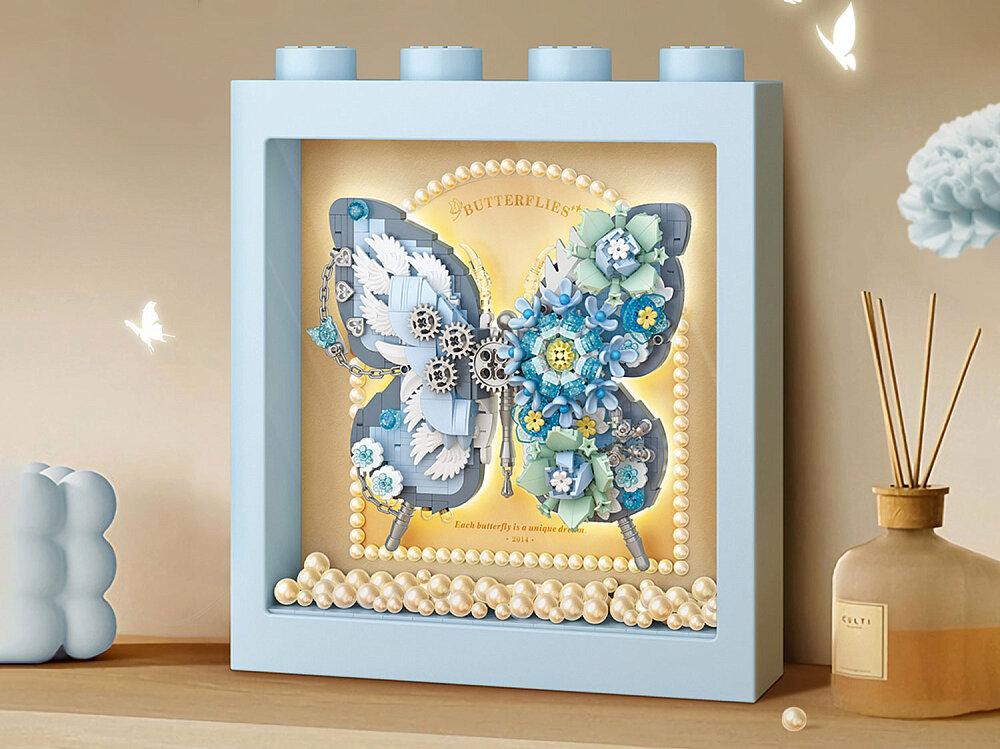 Конструктор LOZ 1961_MK Конструктор Голубая бабочка в рамке