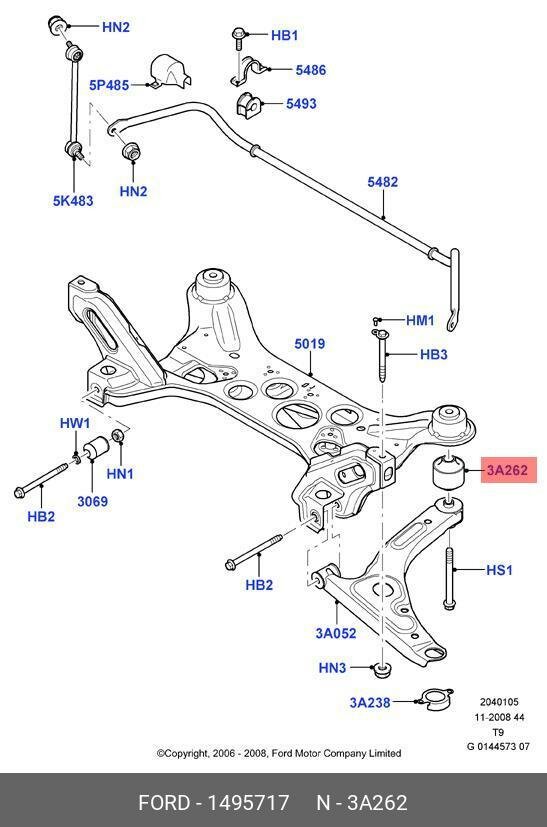 Сайлентблок рычага подвески зад Ford 1495717