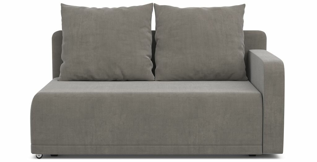 Кушетка раскладная PUSHE Спайк правый угол, велюр, серый Velutto 08