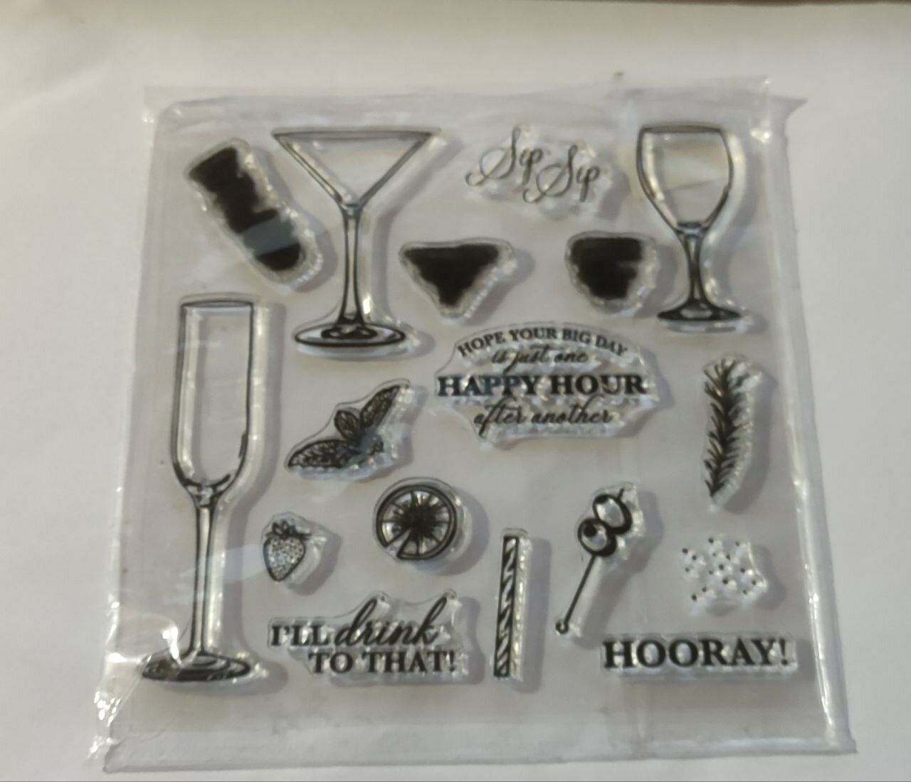 Штамп "Коктейль", силиконовый, 140х140 мм