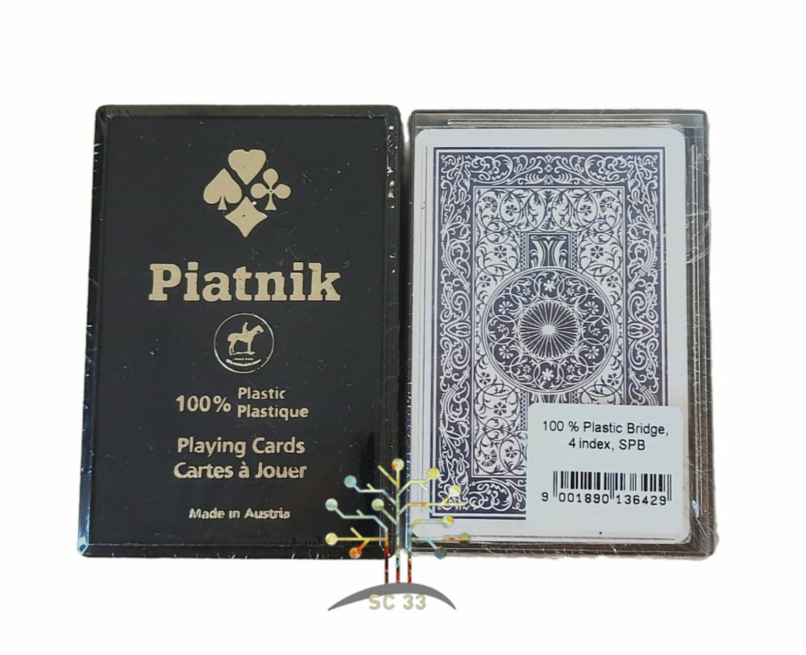 Игральные карты "100% Пластик - Бридж" (синяя рубашка) 55 листов PIATNIK 100% пластик