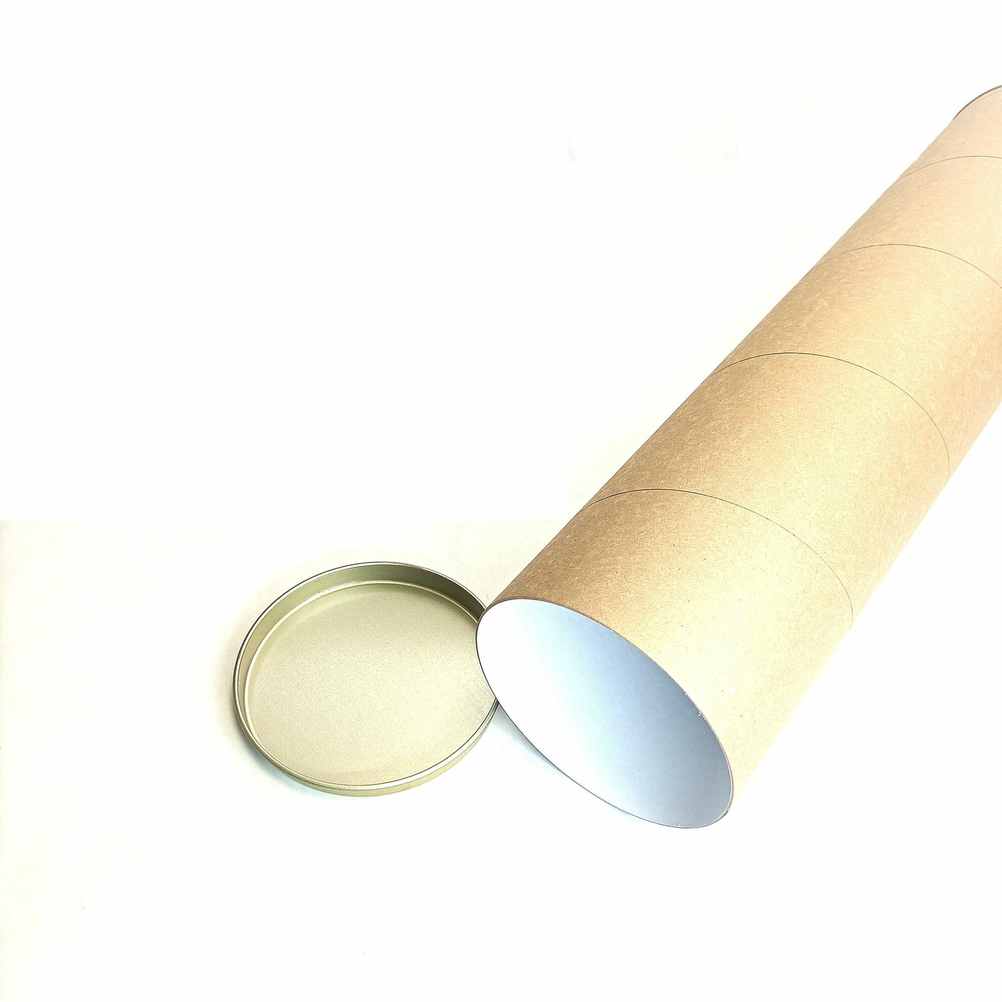 Тубус картонный с металлическими крышками D120х1000 мм (внутри 120х980 мм), 3 шт.