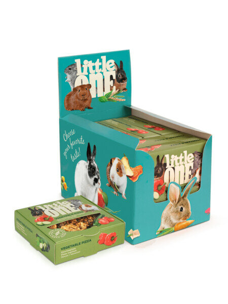LITTLE ONE 6 шт по 55 г пицца с овощами лакомство - игрушка для всех видов грызунов