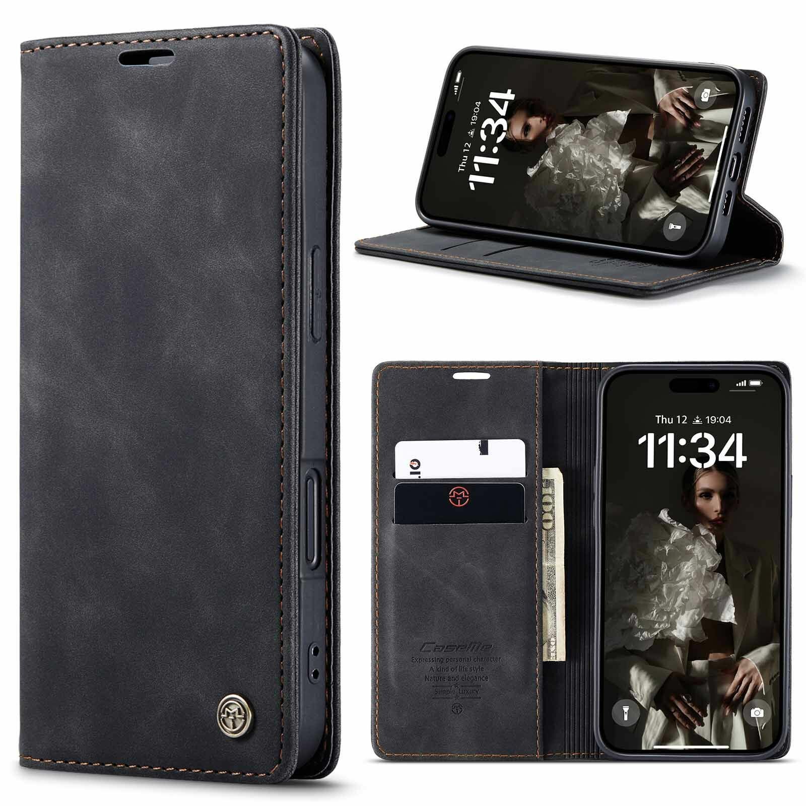 Подходит для Apple iPhone 16 Plus (Эпл Айфон 16 Плюс) кронштейн ретро - PU магнитное затвор сейсмостойкий кожаный чехол