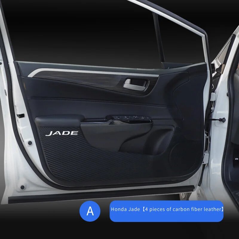 Автомобильная пороговая полоса для Honda Jade 2013-2019, водонепроницаемая паста из искусственной кожи с защитой от царапин, внутренняя защита, декоративные аксессуары carbon fibre