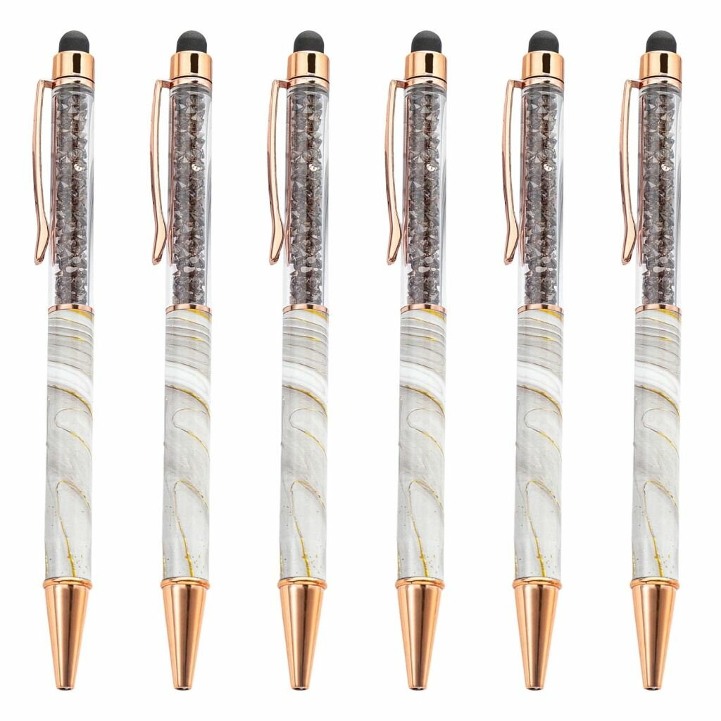 6 наборов ручек 2 в 1 с шариковой ручкой Crystal 1,0 мм и стилусом для сенсорных экранов