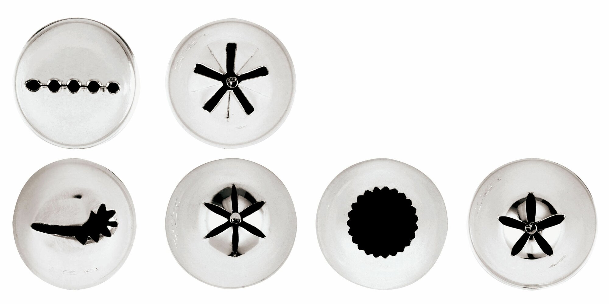 Набор насадок кондитерских, 6 штук, D основания 25 мм, нерж. сталь, Paderno.