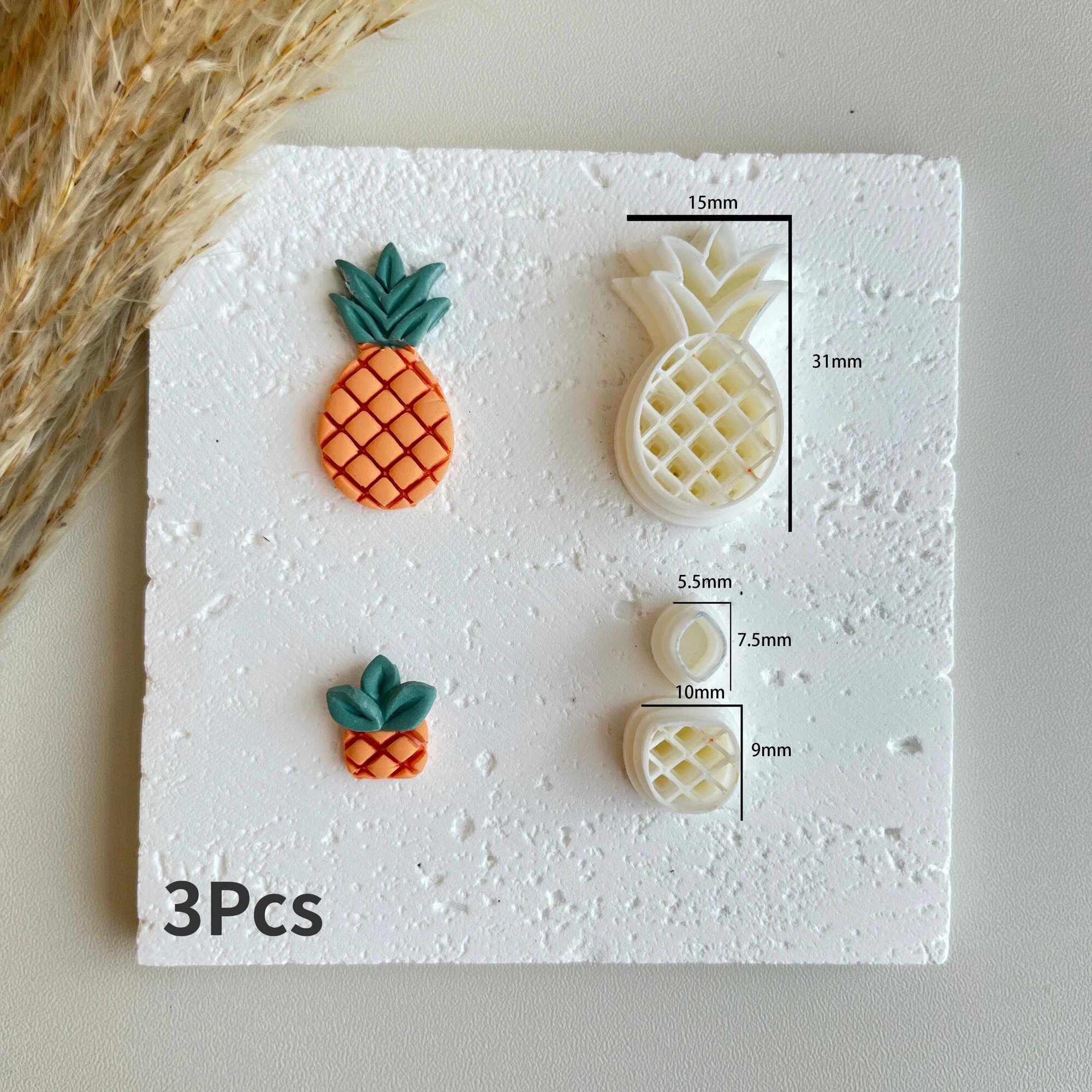 Глиняные формы для лепки фруктов Белый, EGO071-3Pcs