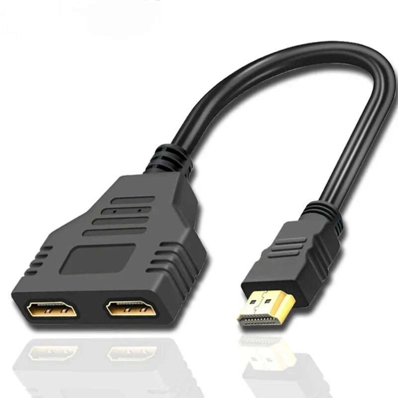 HDMI кабель-сплиттер kebidumei черный 1 в 2