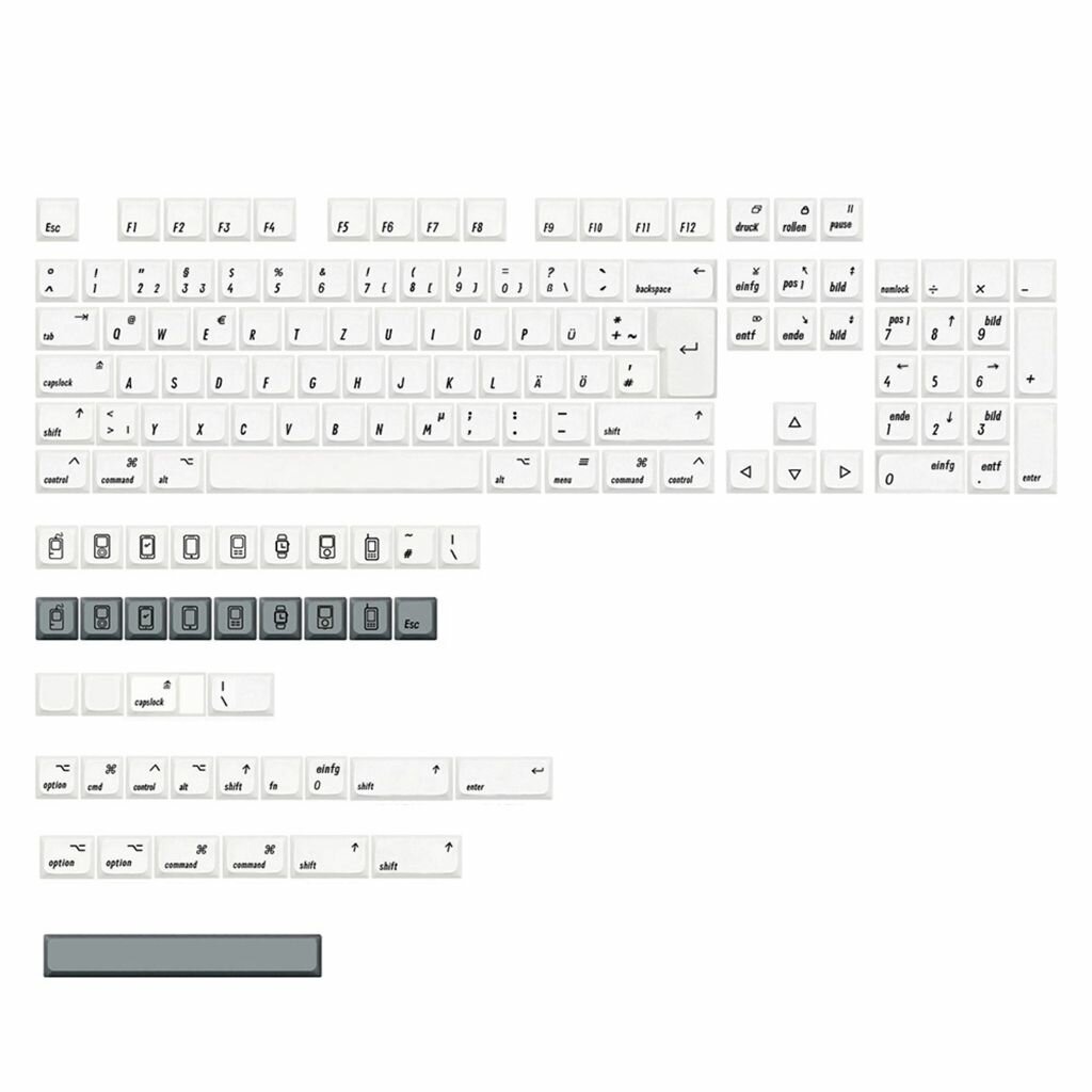 144 клавиши, клавиша MAC layout высотой XDA keycap-Немецкий