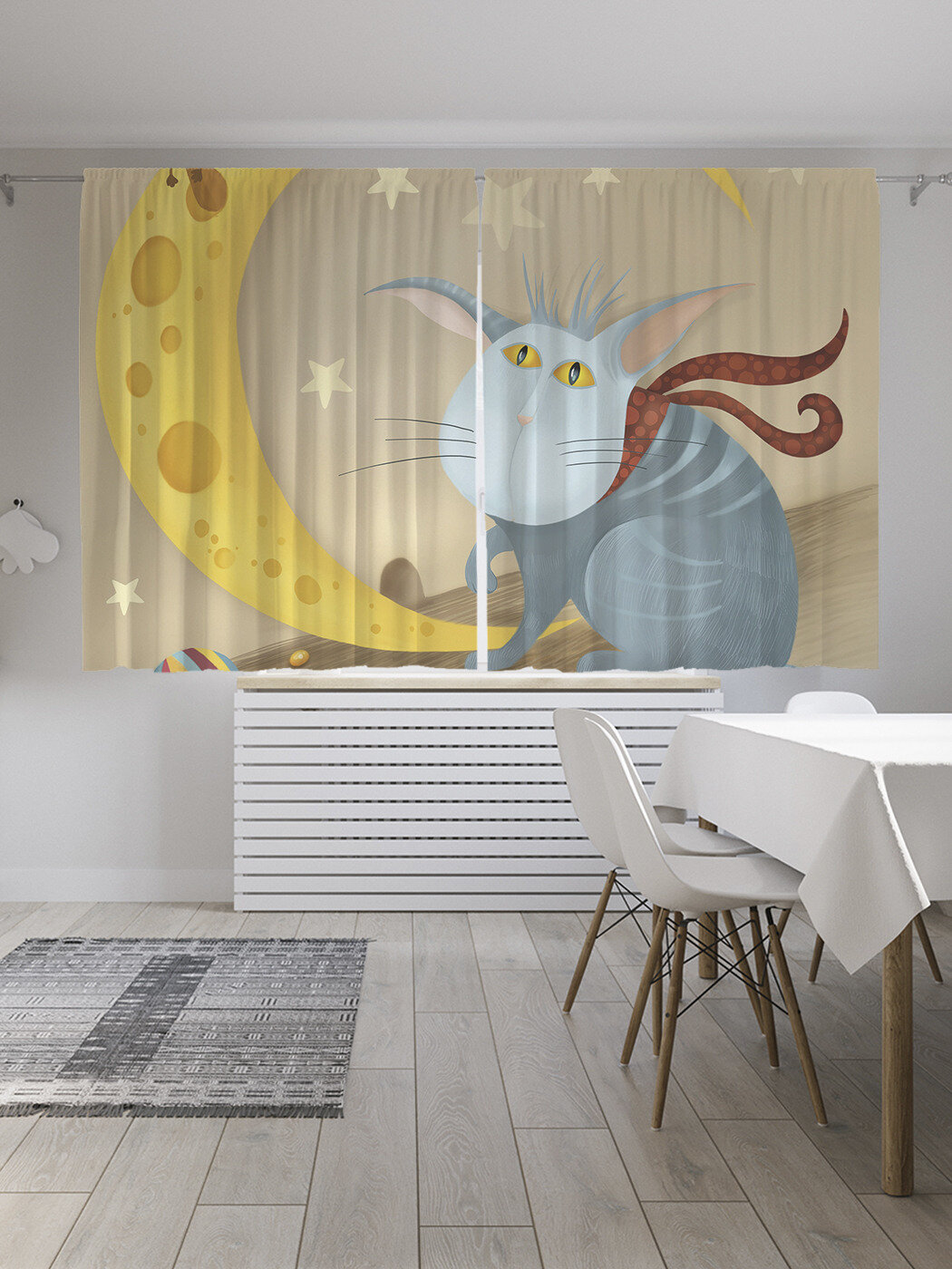 Фотошторы короткие "Сказочный сон", 2 полотна шириной по 145 см, высота 180 см, JoyArty