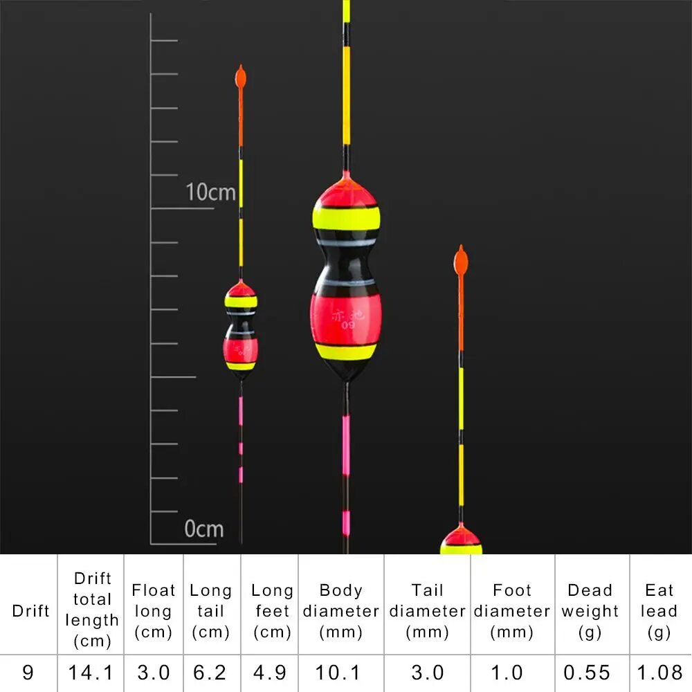 Рыболовные поплавки BLACKON, Красный, M, Drift 9, 14.1см