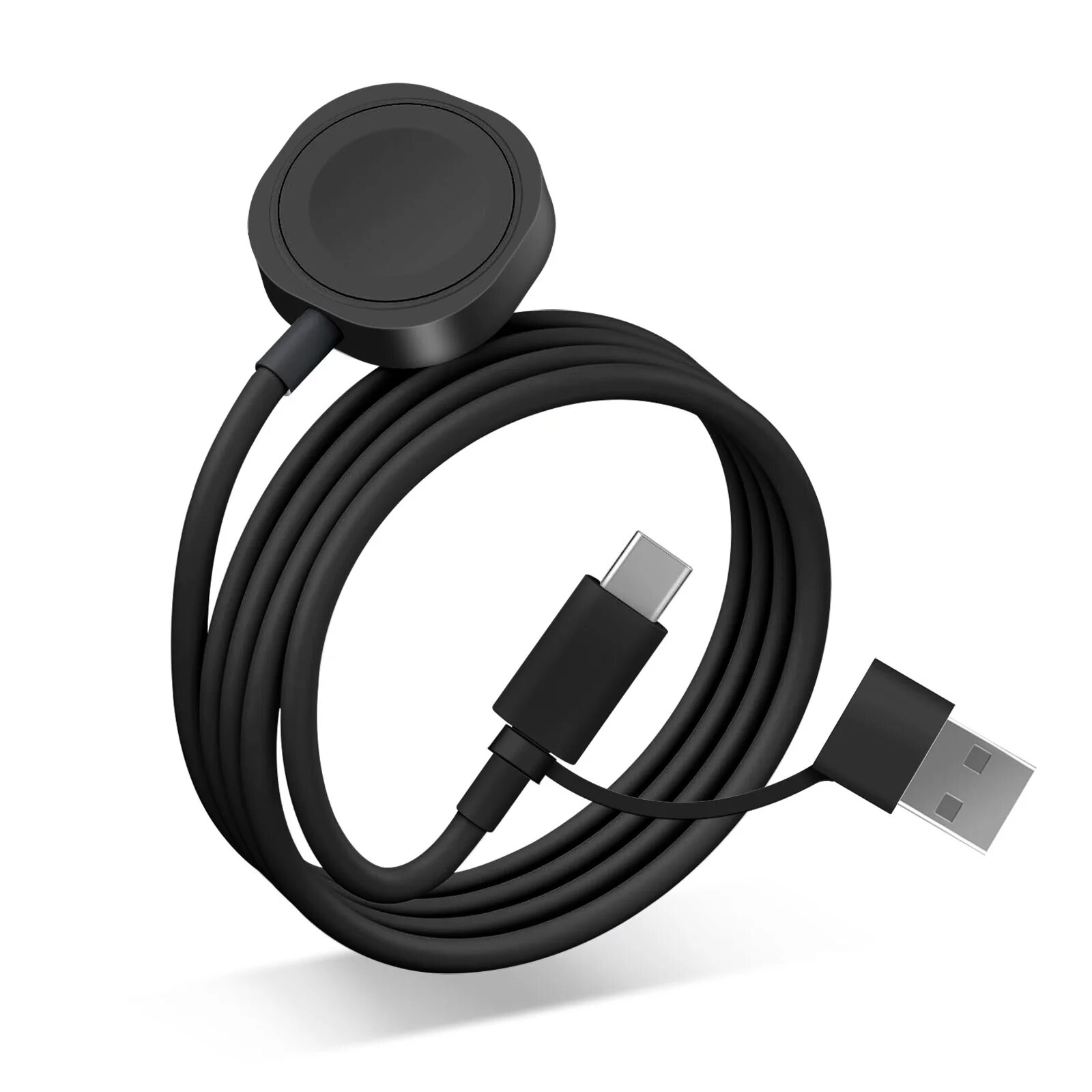 Быстрый беспроводной USB-кабель для зарядки, шнур, подставка, док-станция, адаптер для зарядного устройства для Samsung Galaxy Watch 7 6 Watch 5 Pro Watch 5 4 3 style B black