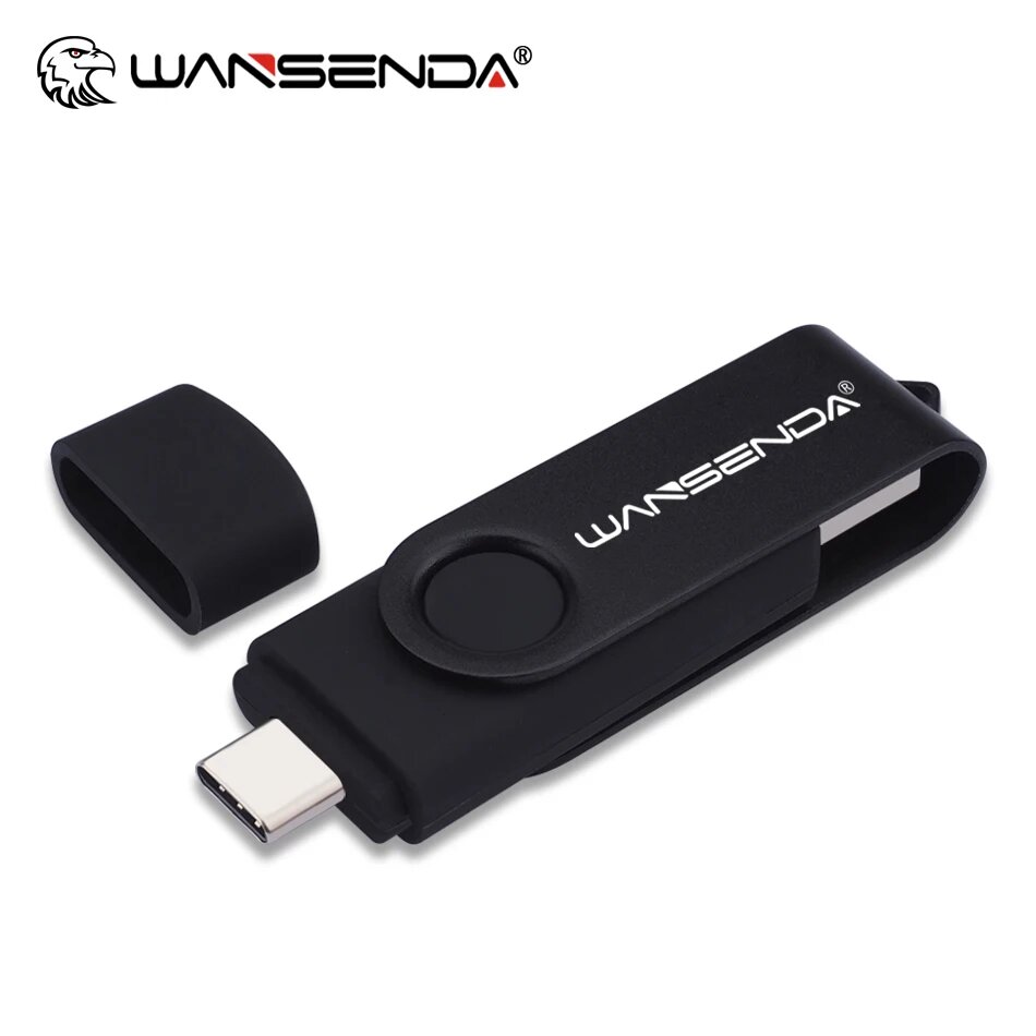 WANSENDA 128 ГБ USB 3.0 Type-C черный флеш-накопитель