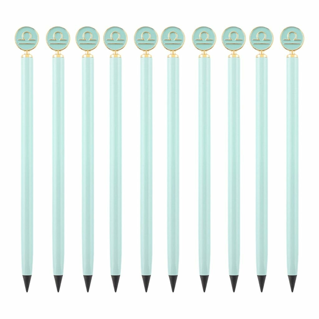 Карандаш, Черные вечные карандаши знаков зодиака - Весы, 10 шт