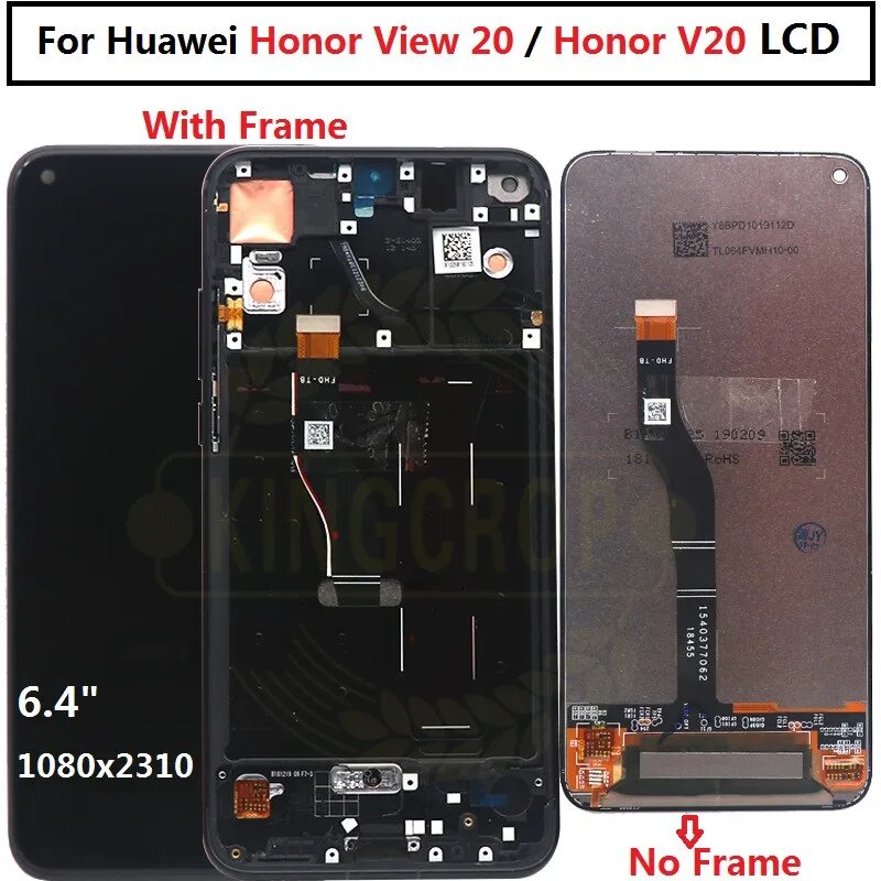 Дисплей для Huawei Honor View 20 Black No Frame 6.4"