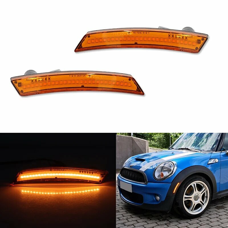 Передние, желтые/задние, красные, боковые габаритные огни для установки второго поколения MINI Cooper R55 R56 R57 R58 R59 R60 R61 2007-2016 2pcs Front Amber