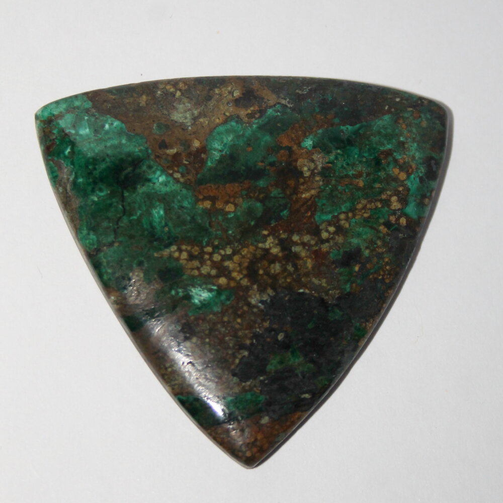 Малахит кабошон, натуральный камень, 49х25х4 мм, Урал, "True Stones"