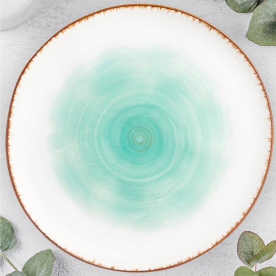 Тарелка для закуски Elan Gallery Кантри, бирюзовая 760102