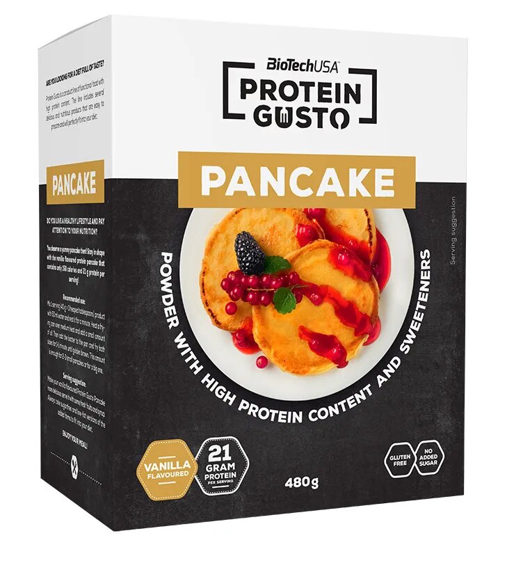 Смесь для выпечки блинов / BioTechUSA Protein Gusto Pancake / 680 г - ваниль (17x40 г)